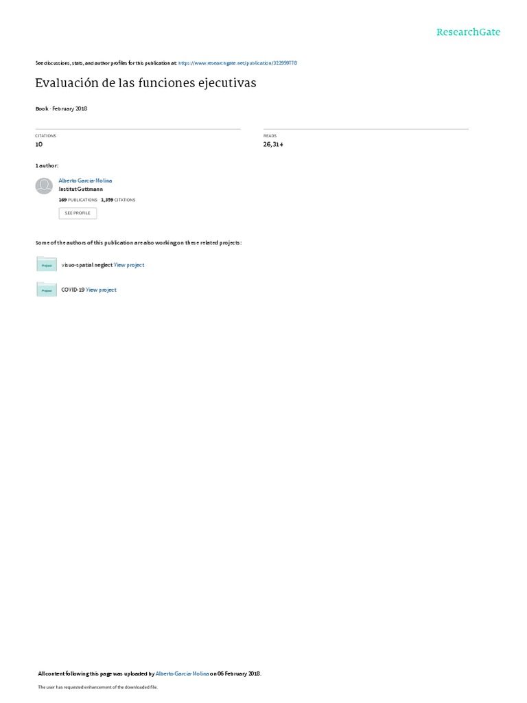 Evaluación Funciones Ejecutivas | PDF | Cognición | Neurociencia