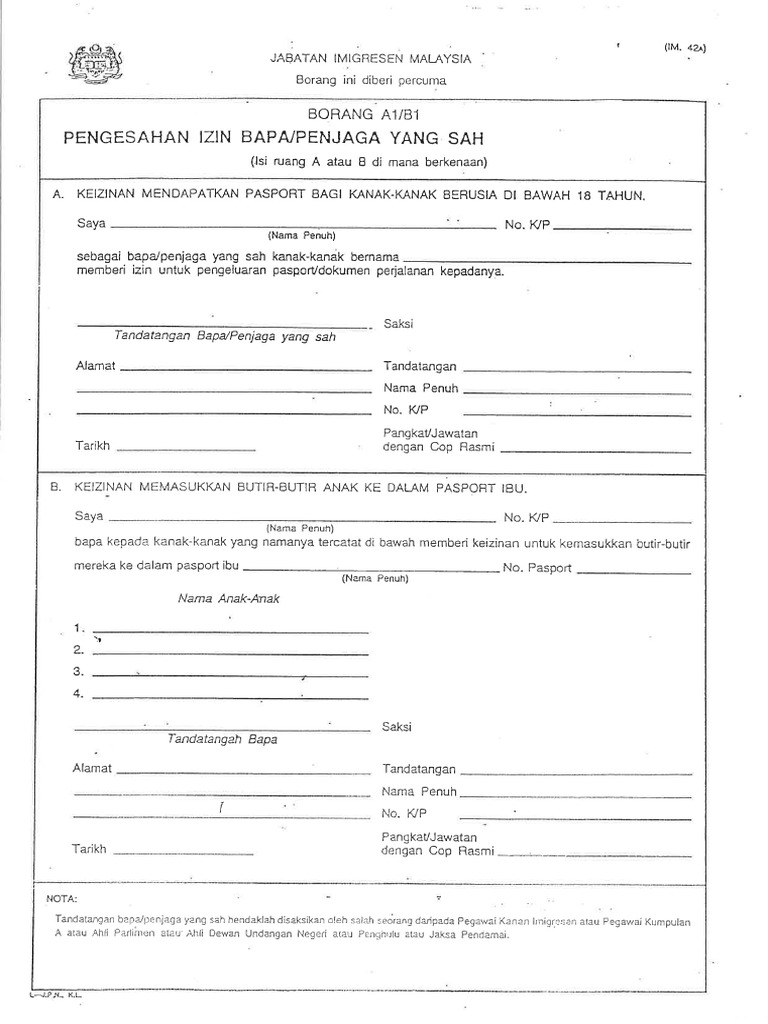 Borang Jabatan Imigresen 2 | PDF