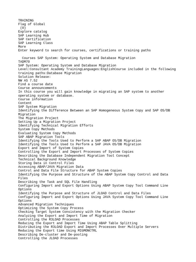 SAP System Operating System and Database Migration2023 | PDF | Databases | Computing
