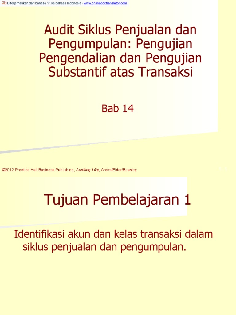 Audit Siklus Penjualan & Pengumpulan | PDF | Pengelolaan Keuangan & Uang