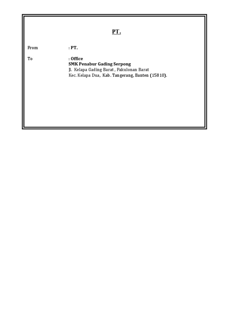 Kop Amplop Untuk Uph College Tangerang | PDF
