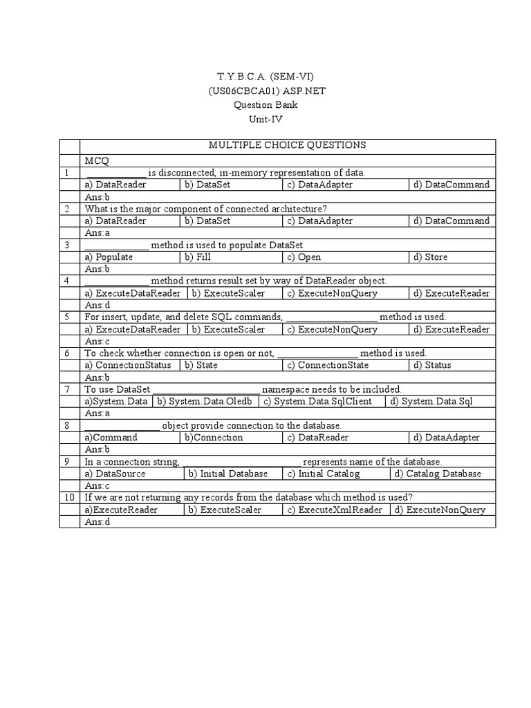 Unit - 4 QB | PDF | Databases | Sql Unit - 4 QB | PDF | Databases | Sql