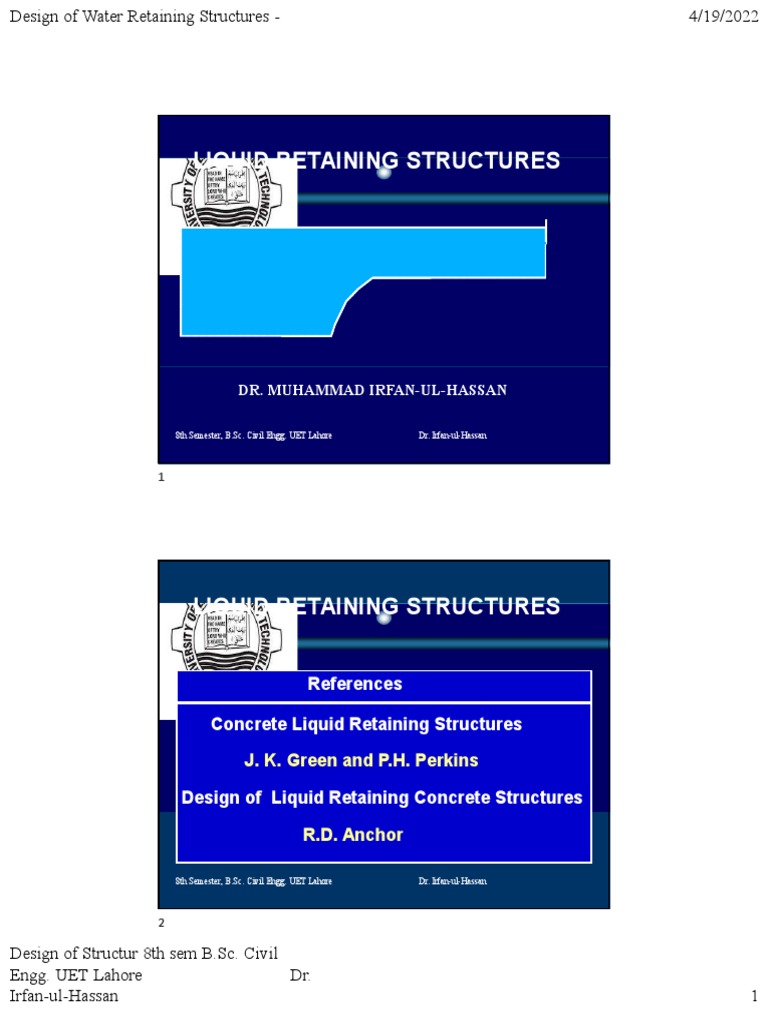 Water Retaining Structures Design Guide | PDF | Strength Of Materials ...