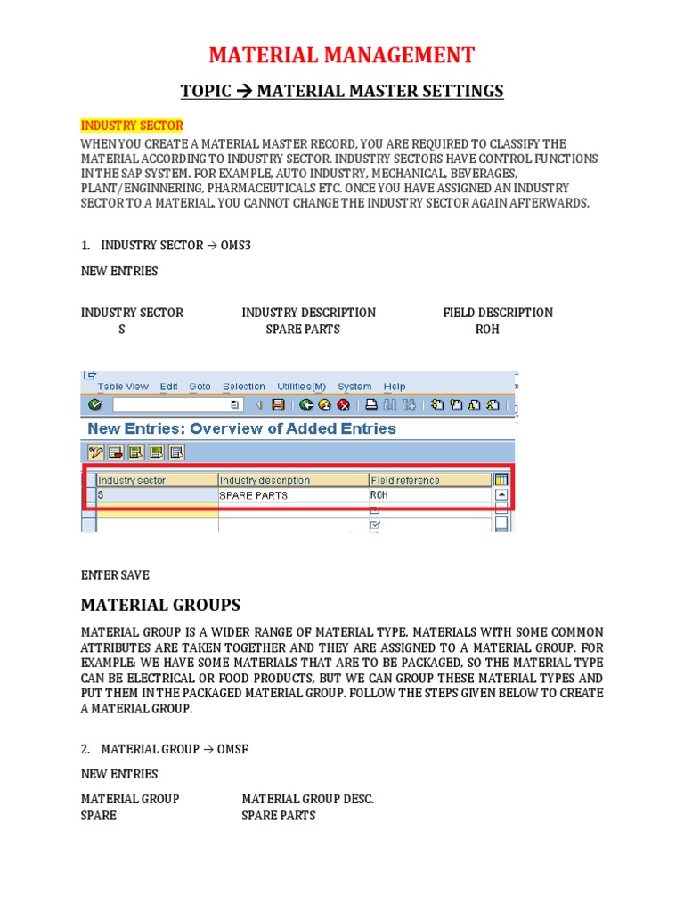 SAP MM Material Master Configuration | PDF