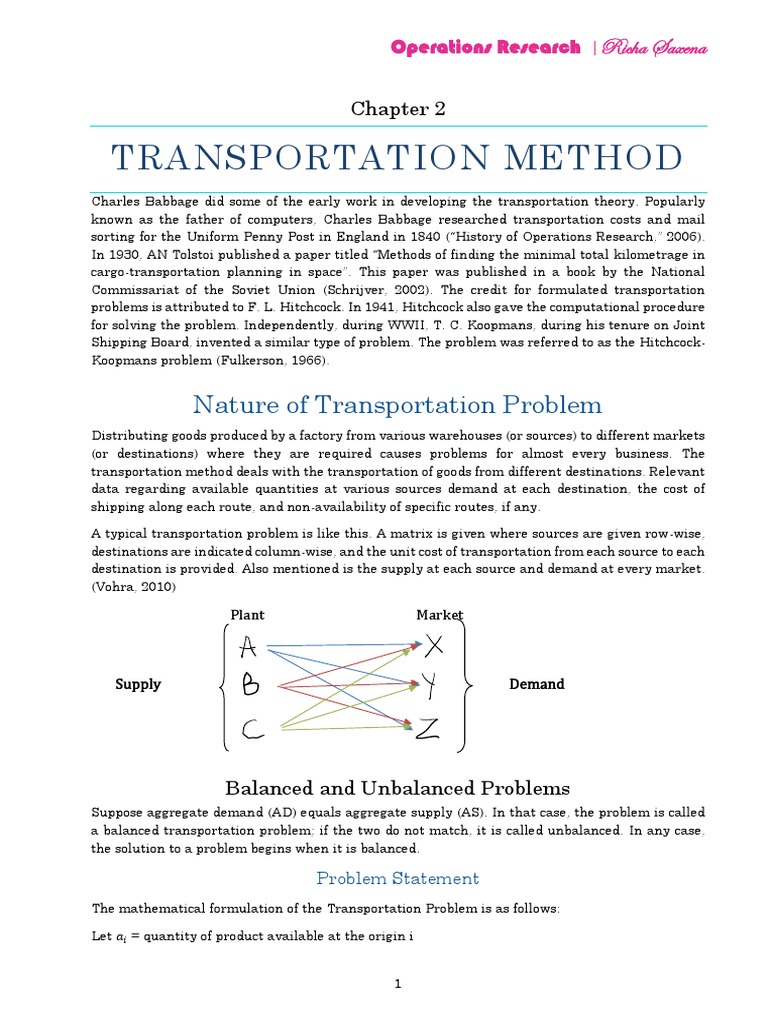 NM OR Chapter 2 Transportation Problem 2023 | PDF