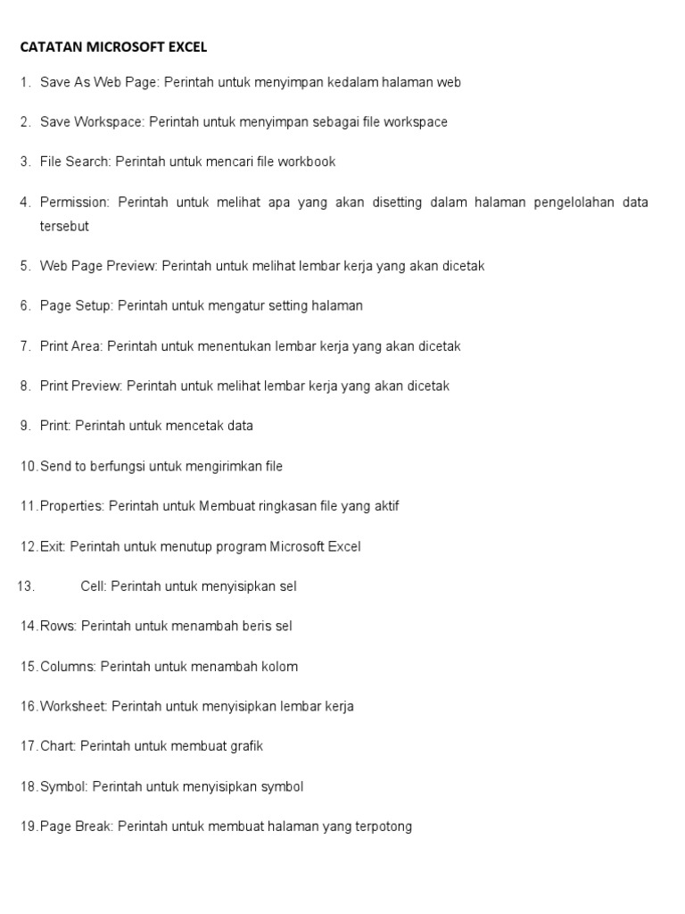 Catatan Microsoft Excel | PDF | Seni