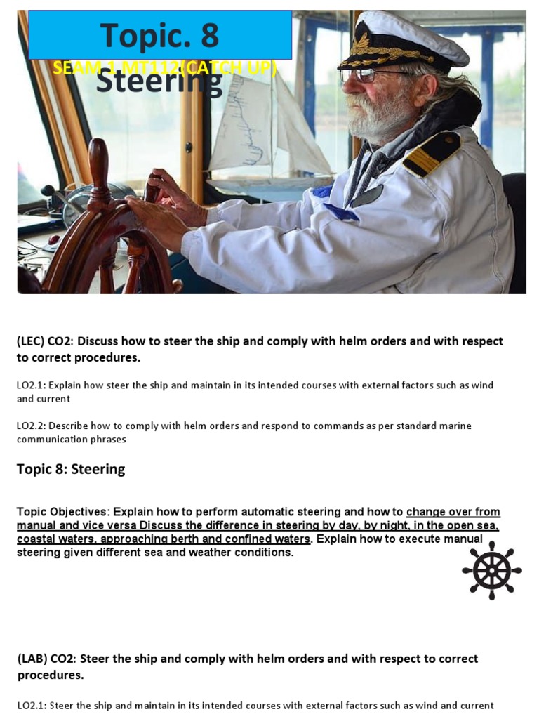 Topic 8. Steering | Download Free PDF | Ships | Navigation