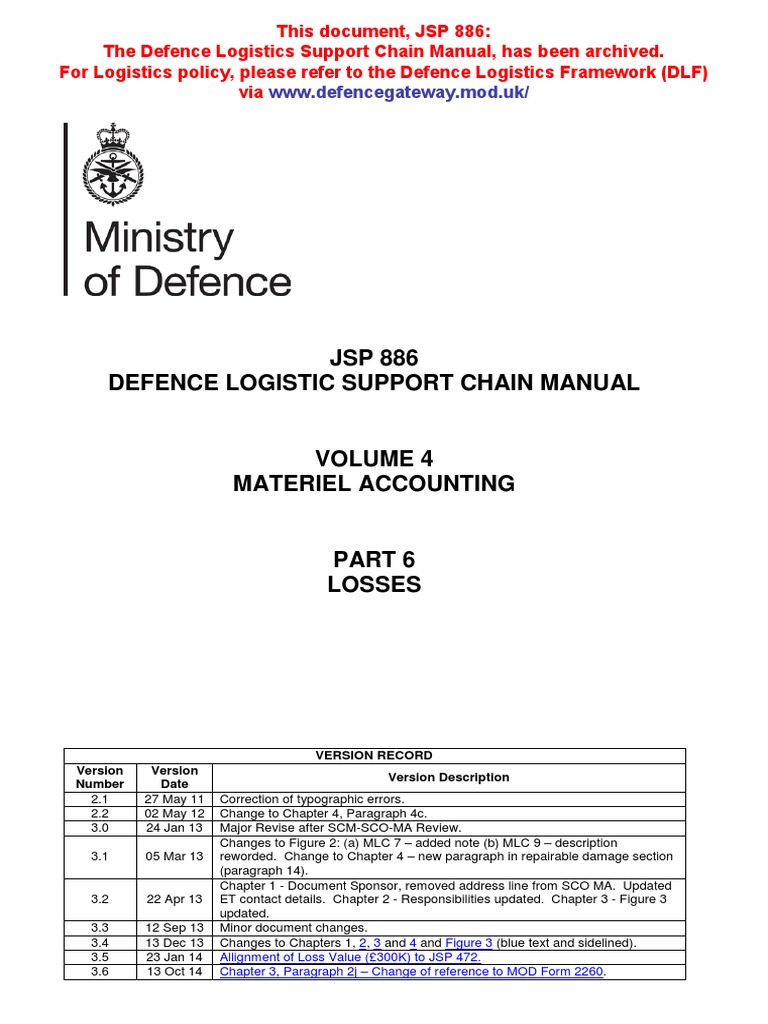 LEGACY - JSP886 V4P06 Losses FINAL O | PDF | Book Value | Logistics