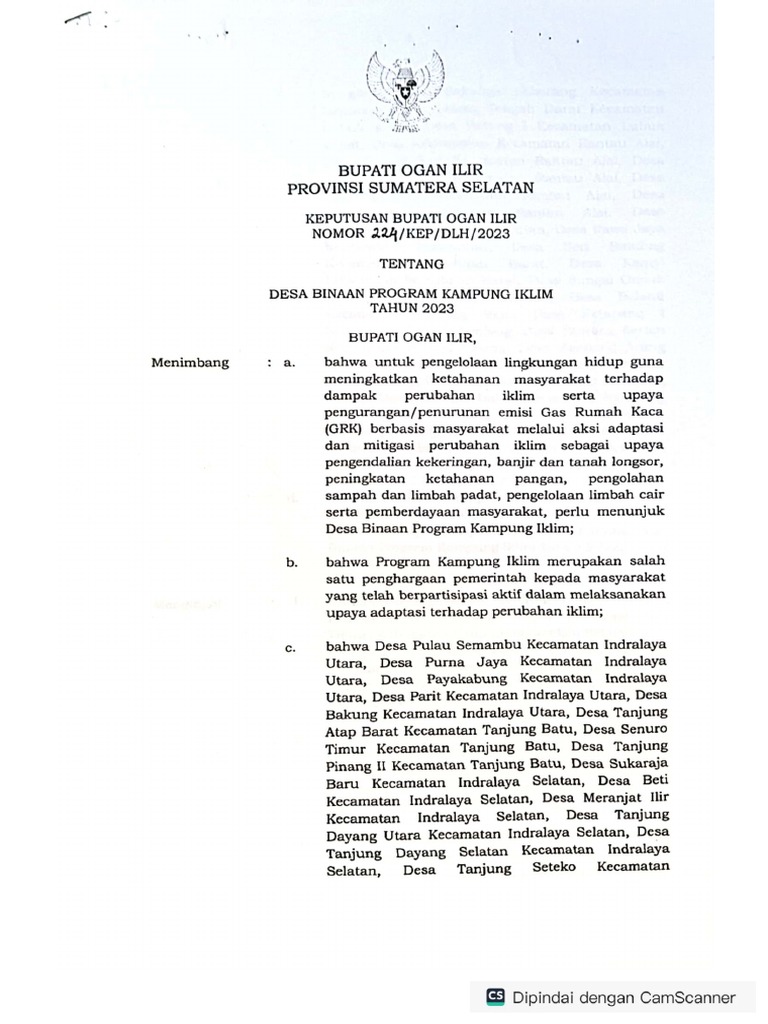 SK Desa Proklim 2023 | PDF