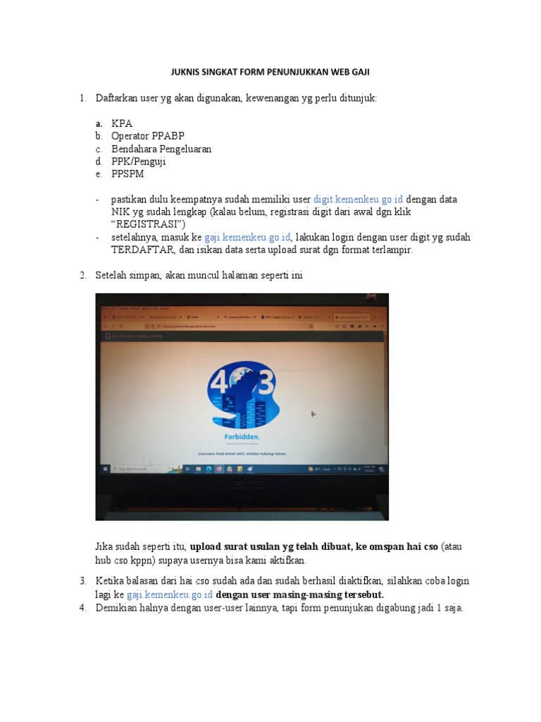 Form Penunjukan User Web Gaji | PDF
