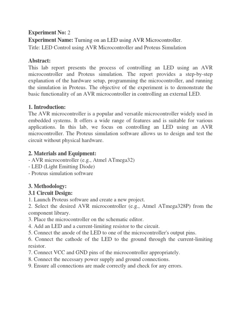 Microcontroller Lab | PDF | Microcontroller | Light Emitting Diode Microcontroller Lab | PDF | Microcontroller | Light Emitting Diode