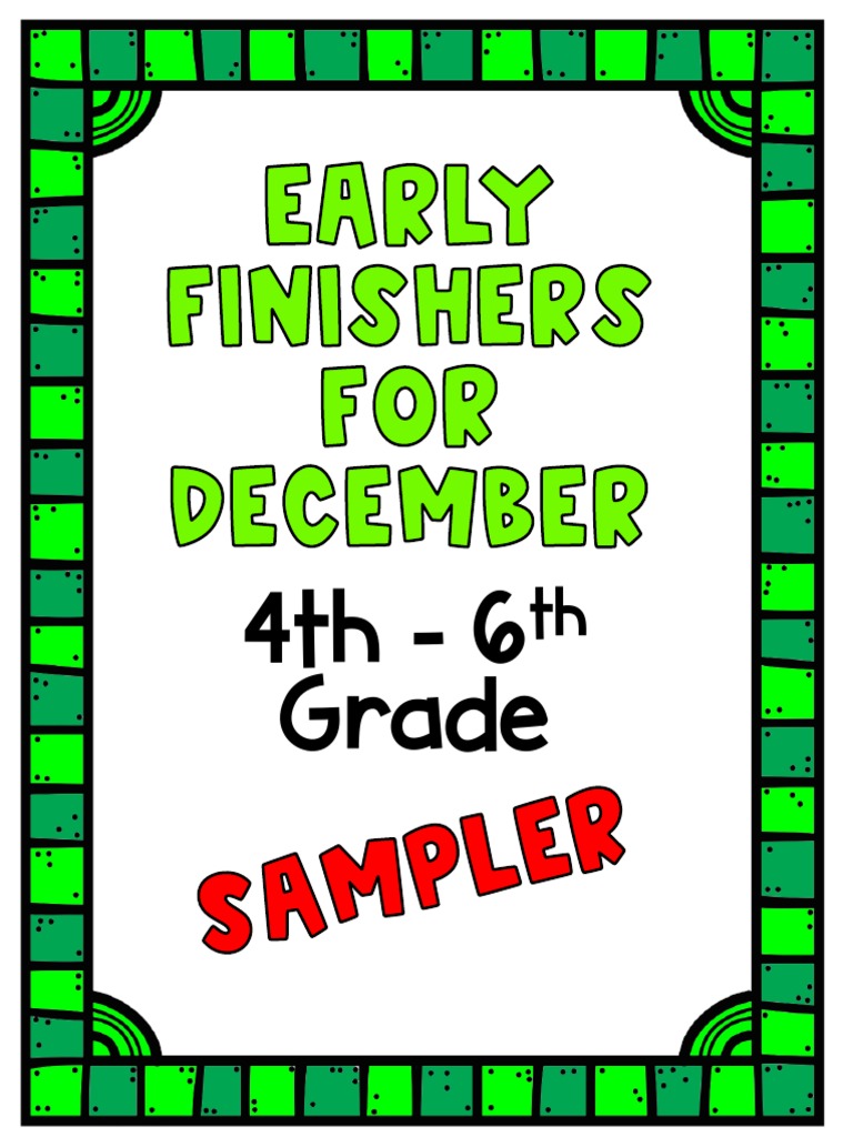 December Early Finishers Activities | PDF