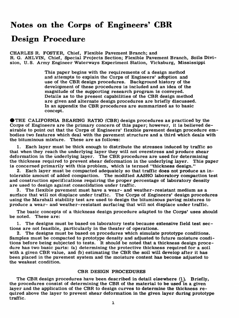 Corps of Engineers CBR Design Overview | PDF | Road Surface | Stress ...