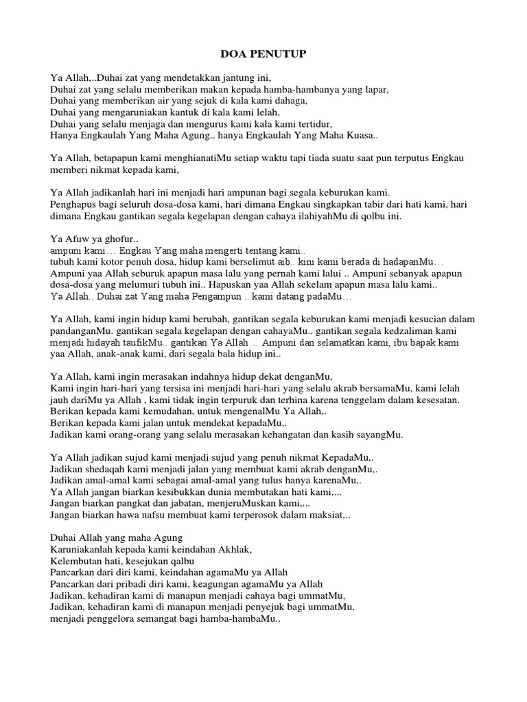 Doa Penutup | PDF