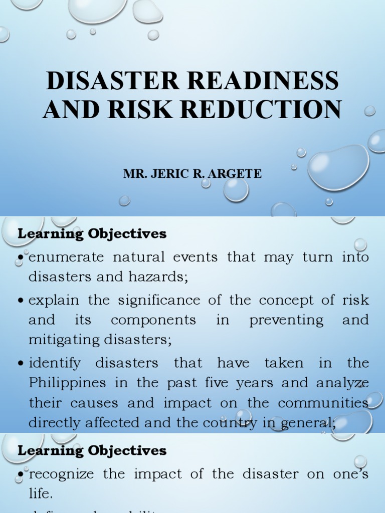 Lesson 1. Introduction To Disaster Readiness and Risk Reduction | PDF