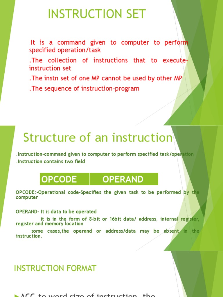 Instruction Set | PDF | Central Processing Unit | Computer Architecture