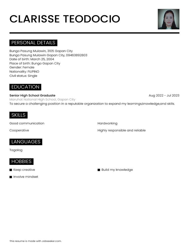 Resume Clarisse Teodocio 08 19 2023 5 09 20 PM1 | PDF Resume Clarisse Teodocio 08 19 2023 5 09 20 PM1 | PDF
