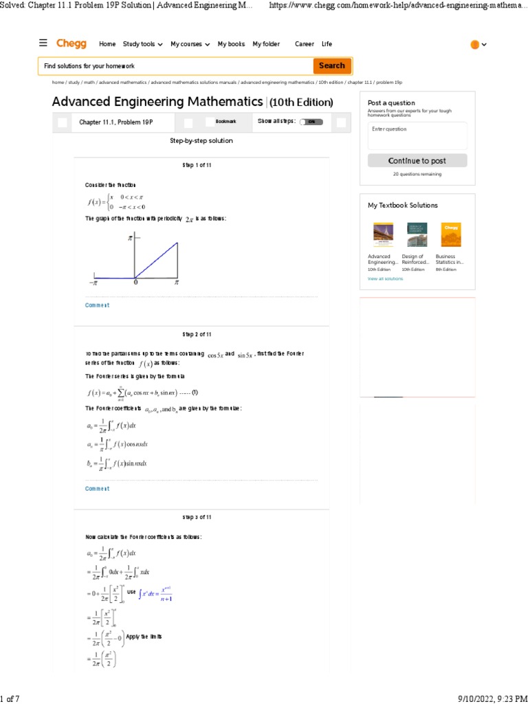 Solved Chapter 11.1 Problem 19P Solution Advanced Engineering Mathematics 10th Edition | PDF ...
