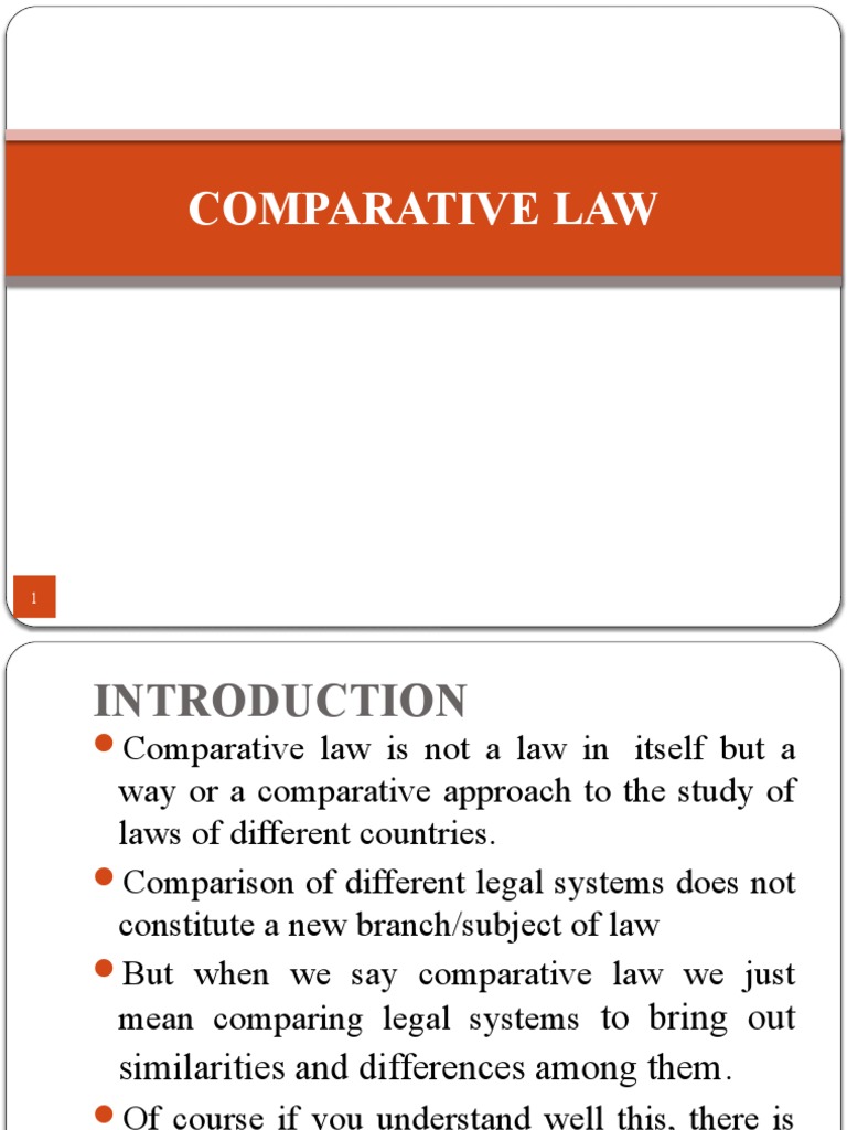 Comparative Law Power Point | PDF | Common Law | Precedent