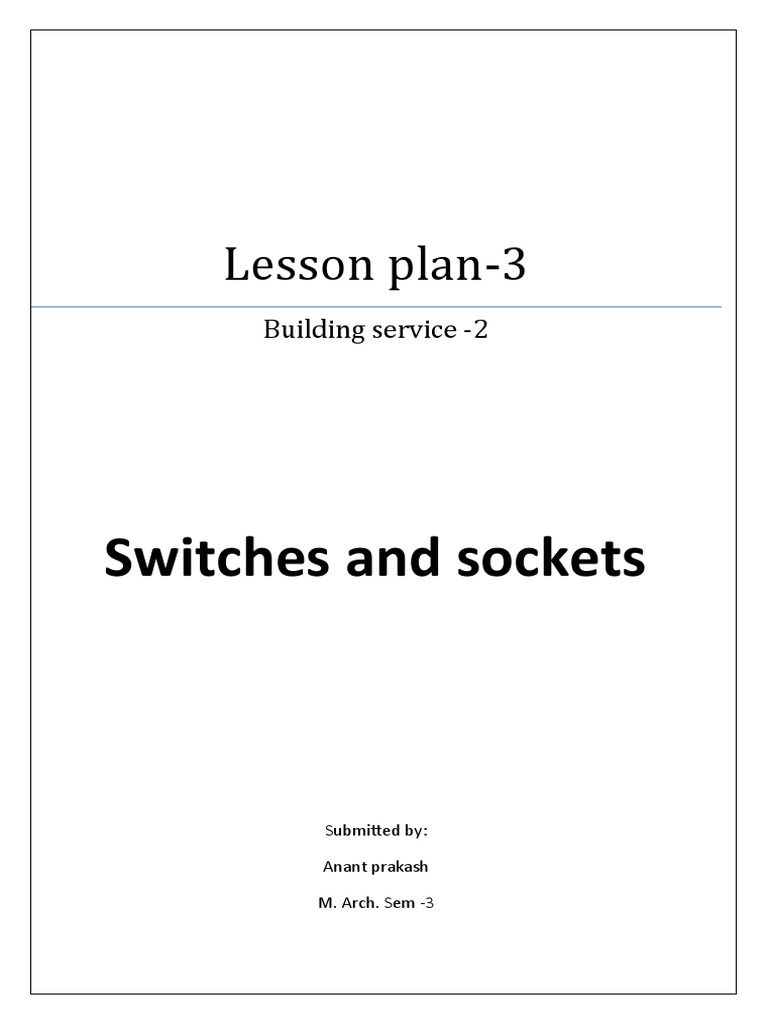 Lesson Plan (Switche and Sockets) | PDF