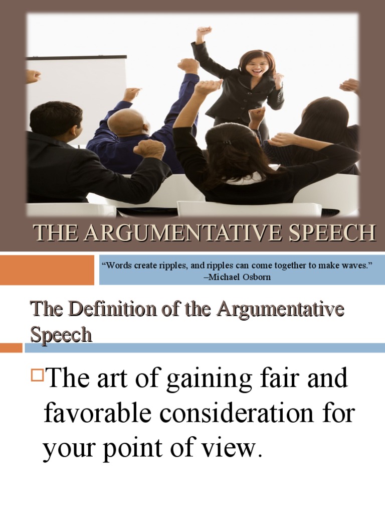 The Argumentatvie Speech - 1 | PDF | Social Science | History