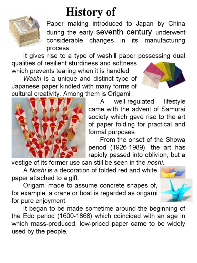History of Origami | PDF | Origami | Japan