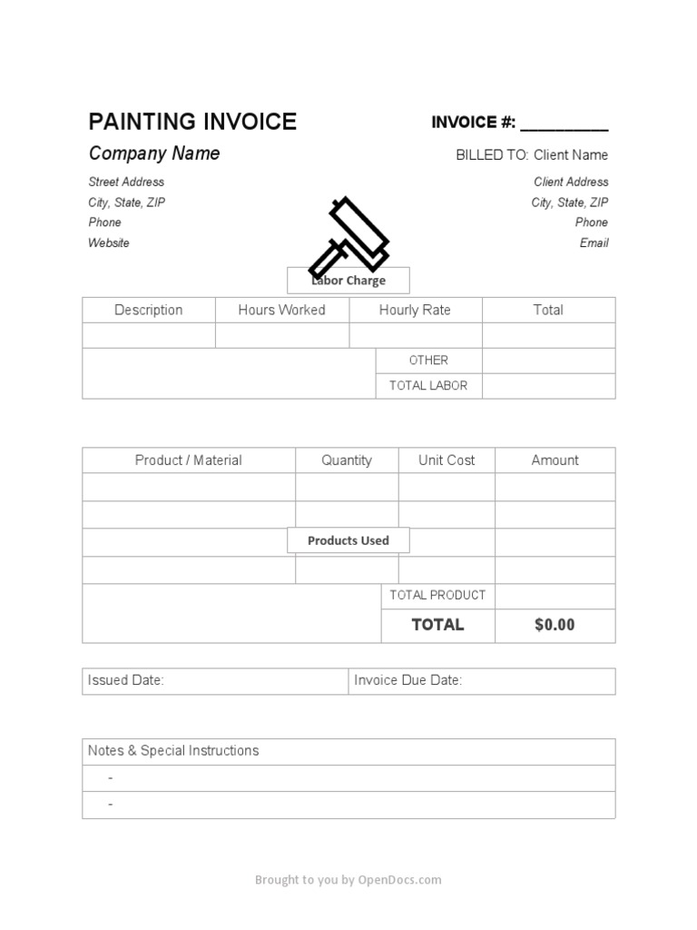 Painting Invoice Template | PDF