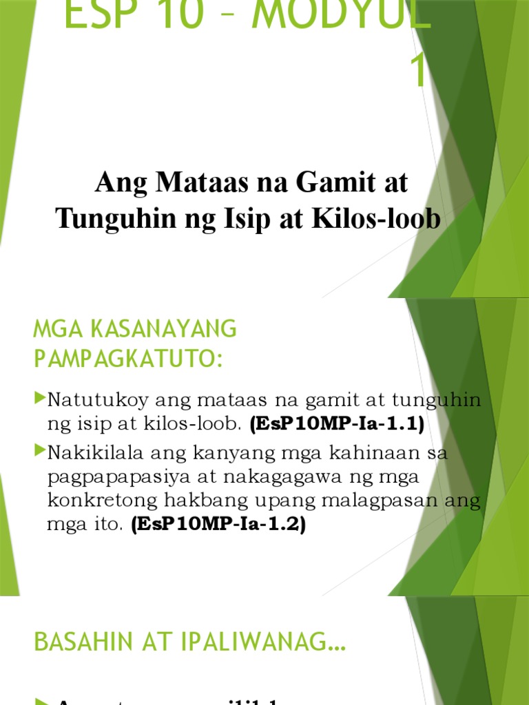 Q1 Esp 10 Modyul 1 | PDF