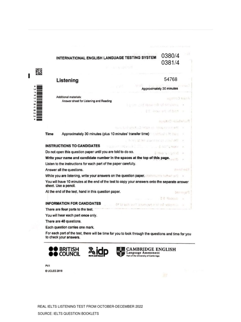 Real Listening - Test - Label Map | PDF