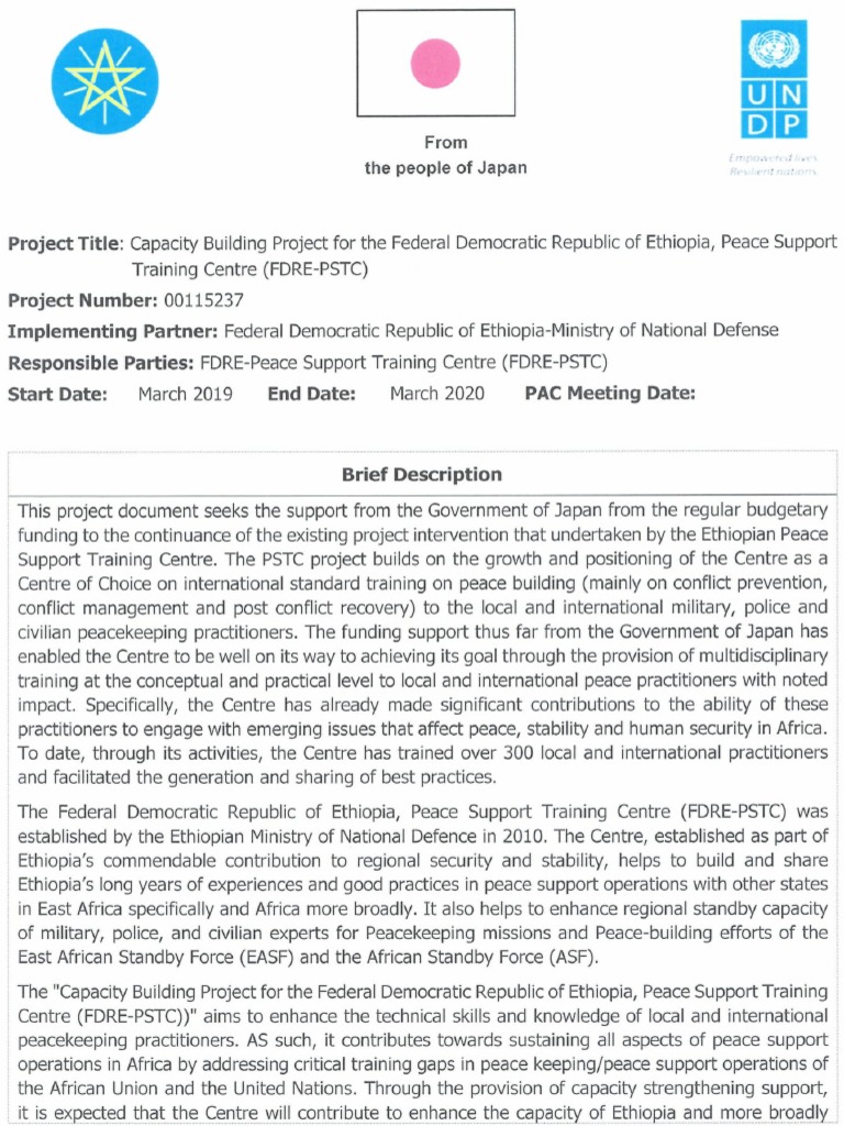 Prodoc - Capacity Building Project | PDF