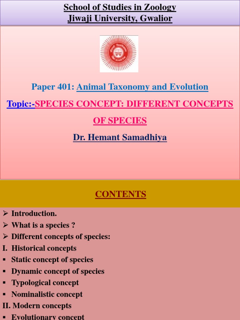Species Concept. | PDF | Species | Taxonomy (Biology)