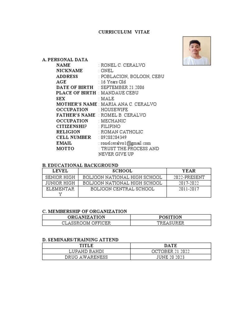 Curriculum Vitae Ready To Print Group2 | Download Free PDF | Ethnicity ...