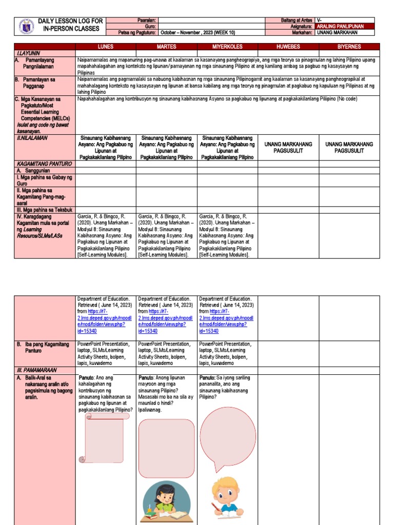 G5 Q1W10 DLL AP (MELCs) | PDF