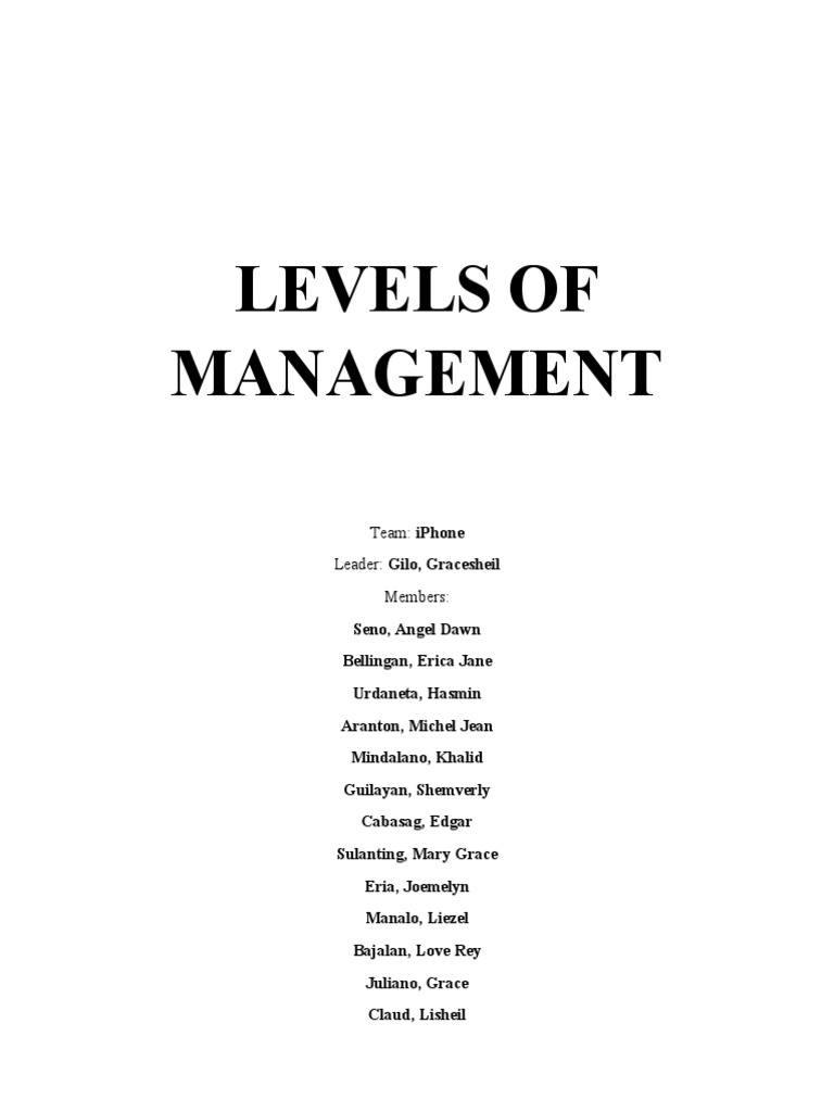 Levels of Management | PDF