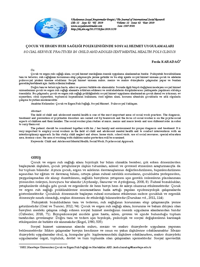 Çocuk Ruh Sağlığı Alanı | PDF