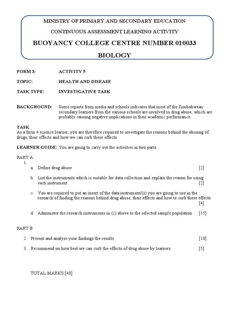 Biology Cala 5 Form 4 | PDF | Self-Improvement