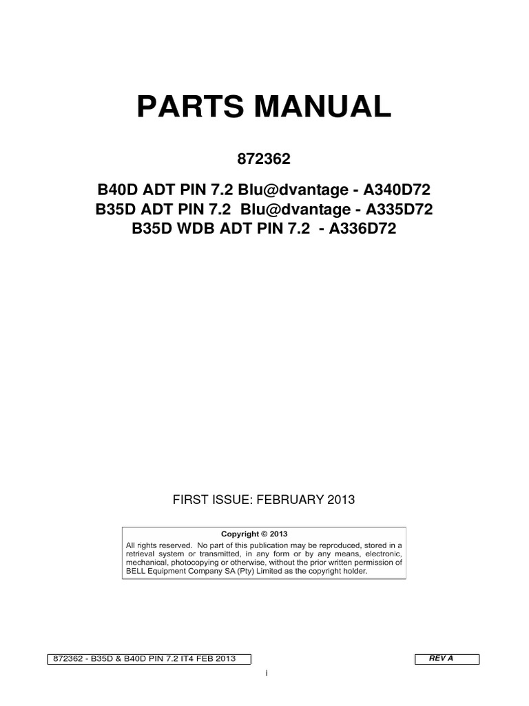 PM - B40D - B35D - ADT - PIN 7.2 IT4 - RevA - Feb2013 | PDF | Vehicle ...