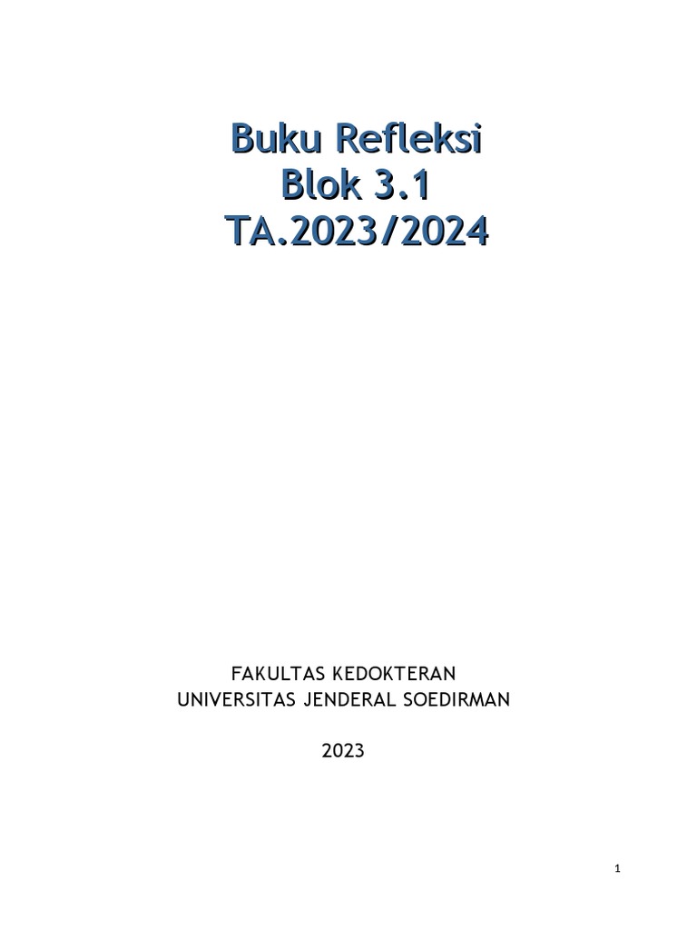 Template Buku Refleksi Blok 3.1 TA 2023 - Film 1 | PDF