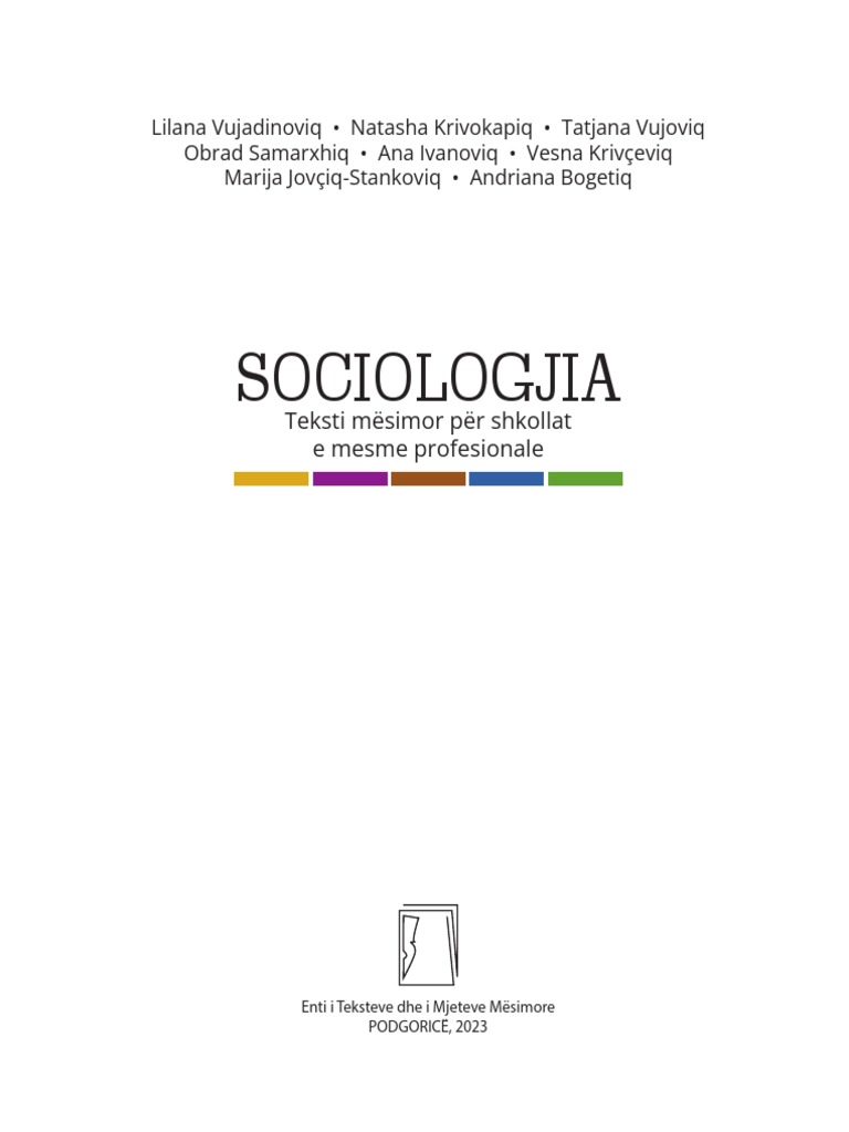 Sociologija - Udzbenik Za Srednje Strucne Skole ALB (Unutra) | PDF