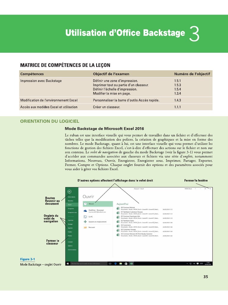 Leçon 3 - Utilisation D'office Backstage | PDF
