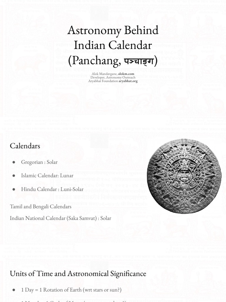 Astronomy of the Indian Calendar | PDF | Calendar | Astronomy