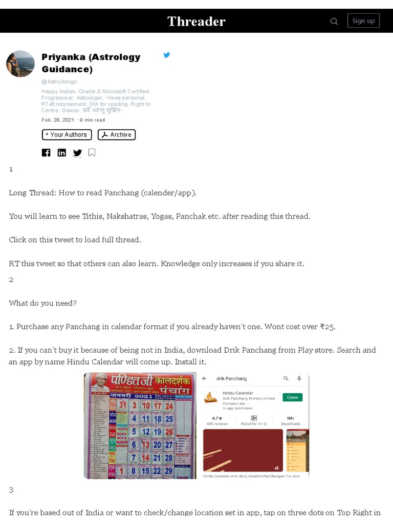 Learn Panchang: Tithis & Nakshatras | PDF