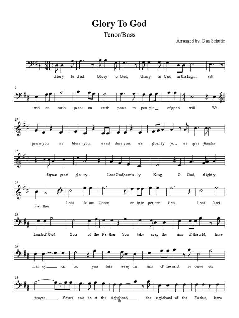 Glory to God: Tenor/Bass Arrangement | PDF