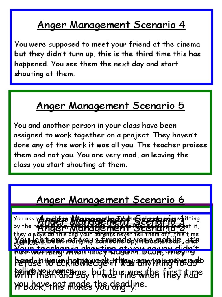 Anger Scenario Cards | PDF