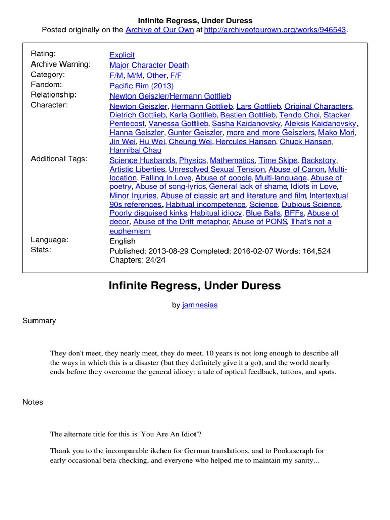 Infinite Regress Under Duress | PDF