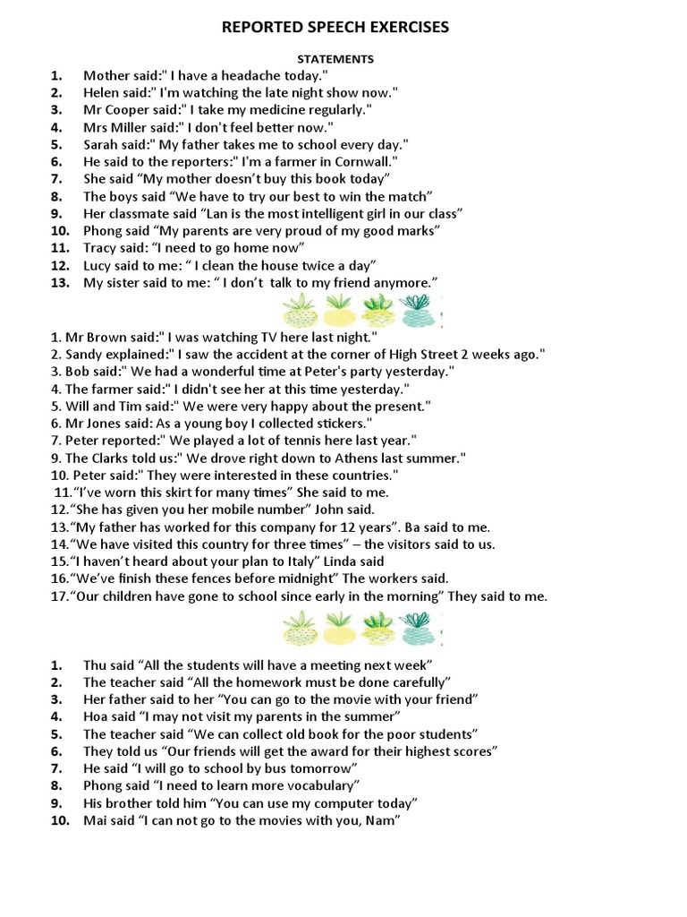 Reported Speech | PDF