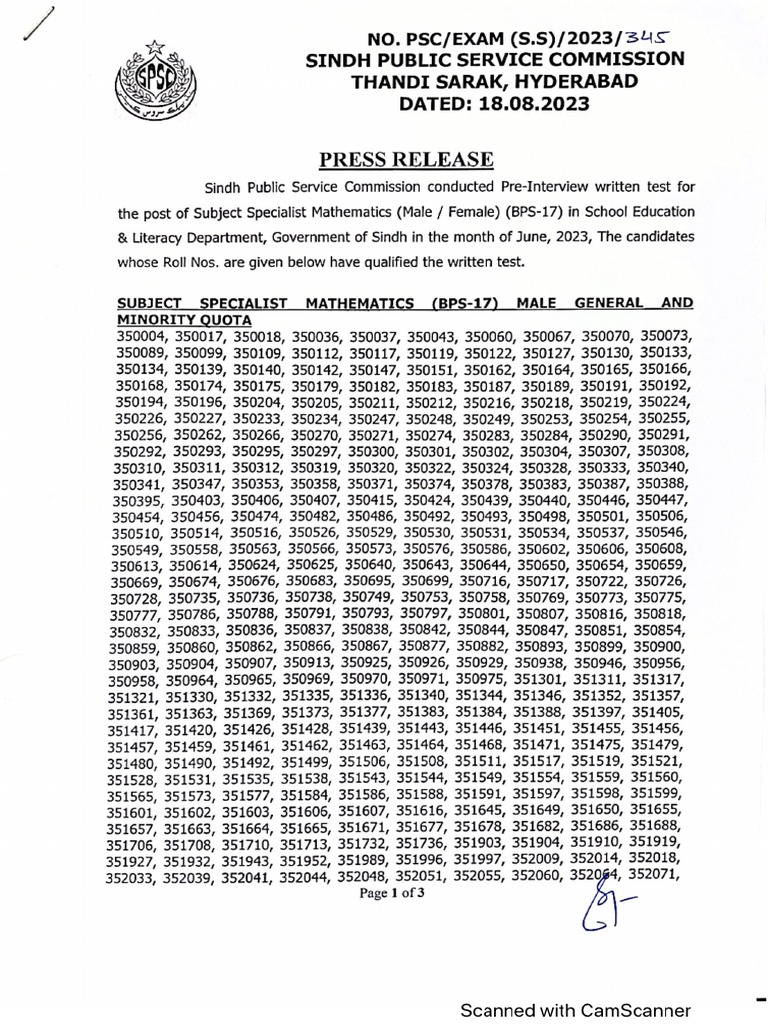 Ss Math Result | PDF