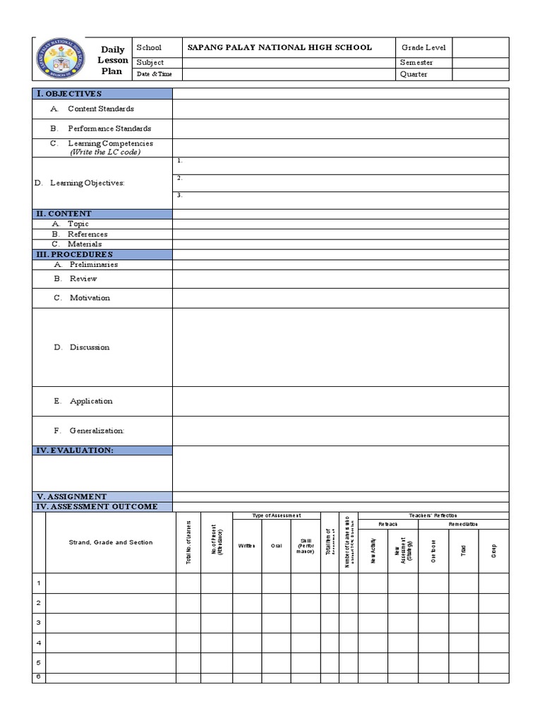 DLP Template 2023 | PDF | Learning | Behavior Modification