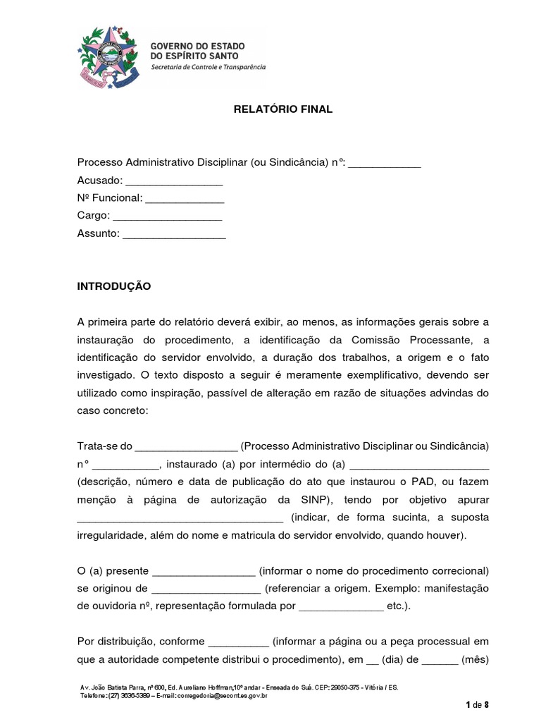 Relatório Final | PDF | Direito Público | Direito Comum