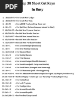 2.busy Short Keys | PDF | Voucher | Computing